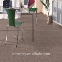 China Fabric product plain stripe pattern bitumen backing PP carpet tile for sale