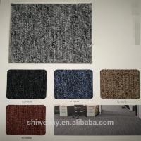 China Fabric product plain stripe pattern bitumen backing PP carpet tile for sale