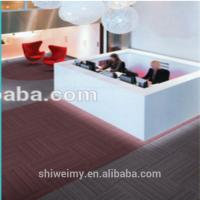 China Rectangular shape nylon yarn pvc backing carpet tile for sale