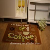 China Anti-slip brown Coffee pattern printed kitchen mat for sale