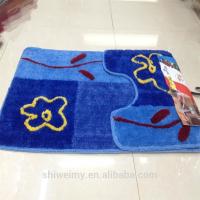 China Shaggy pattern polyester toilet mat set for bath for sale