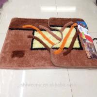 China Shaggy pattern polyester toilet mat set for bath for sale