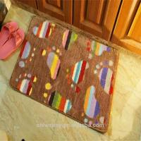 China Polyester hand tufted pattern modern bath room mat with latex backing for sale