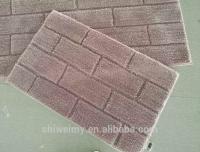 China Bricks pattern plain color shaggy bath room mat for sale