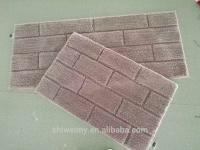 China Bricks pattern plain color shaggy bath room mat for sale