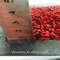 China Machine washable red nylon material rubber backing door mat for sale