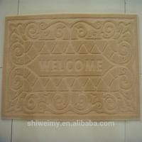 China WELCOME embossed brushed polyester door mat for sale