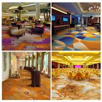 China Elegant Plush Printed Commercial Floor Covering Grenn Peacock Pattern for sale