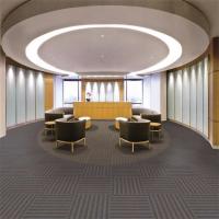 China Indoor Polypropylene Twist Pile Carpet Solid Double Striped Lines for sale