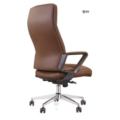 Cina La sedia classica Brown di Xecutive dell'ufficio esecutivo riveste di pelle 3d l'alluminio dello spostamento 350mm con l'OEM di nylon della base in vendita