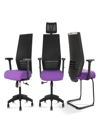Cina Alta parte posteriore di sostegno lombare Mesh Office Chair con la porpora regolabile del nero del poggiacapo in vendita