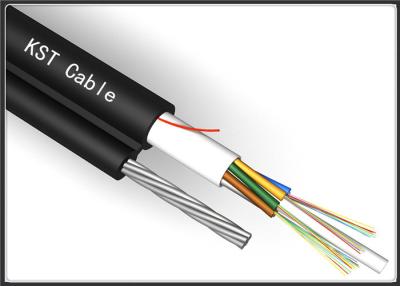 China 24 Core Black Aerial Fiber Optic Cable Single Mode With Non - Mental Strength Member for sale