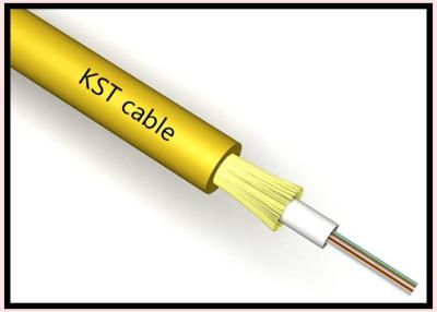 China 4 Core Yellow Indoor Fiber Optic Cable Single Mode With Dupont Kevlar Strengthen for sale