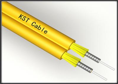 China Kevlar Yarn Tight Buffer Fiber Optic Cable Steel Type Fiber Optic Armored Cable for sale