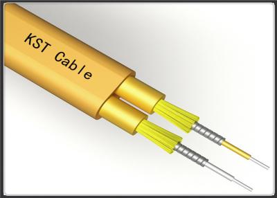 China Duplex OM3 Yellow Fiber Optic Cable PVC Sheath Fiber Optic Distribution Cable for sale
