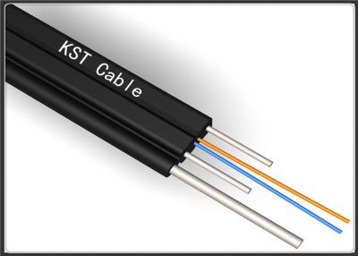 China 2 Core G657A1 FTTH With Steel Wire Strength Member Black LSZH IEC 60332-3 Outdoor Drop Cable for sale