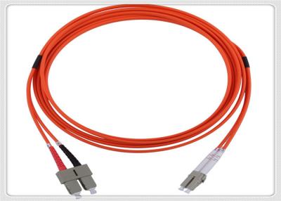 China PVC Sheath Sc Lc Fiber Patch Cord Orange Fiber Optic Patch Leads for sale