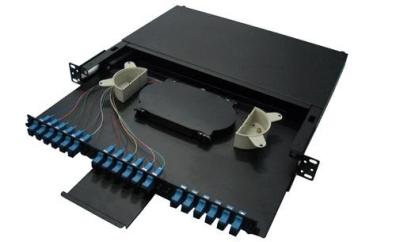 China 48 Cores Fiber Optic Cable Accessories Patch Panel Rack Mount ODF Distribution Box for sale