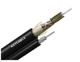 China 48 Core Singlemode Aerial Fiber Optic Cable Fig 8 Self Supporting PE Black UV Stable for sale