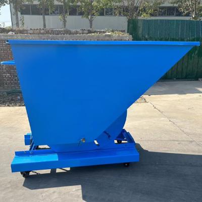 China Durable Tipping Bin Self Dumping Hopper Forklift Attachments For Scrap Waste Handling for sale