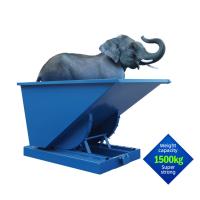 Quality Outdoor Waste Treatment Self Dumping Hopper , Forklift Dumping Hopper With Cover for sale