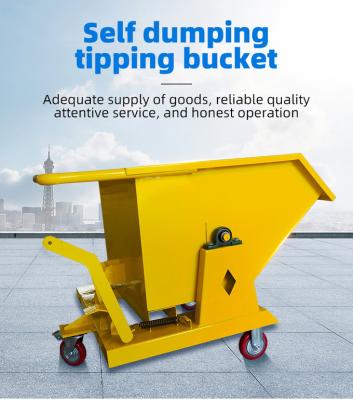 China Waste Bin Tilt Bucket Self Dumping Hopper Waste Treatment Tipping Skip For Forklift for sale