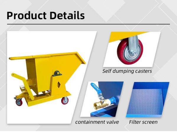 Quality Forklift Self Dumping Hopper Waste Bin Tilt Bucket Tipping Skip Bins Customized for sale