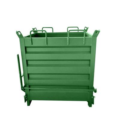 China Customized Self Dumping Steel Hopper Waste Bin For Garbage Disposal And Fork Lift for sale