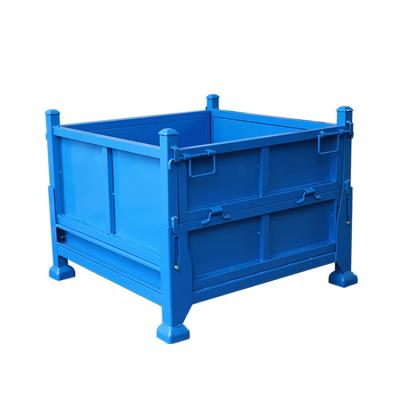 China Waste Treatment Metal Stackable Storage Cage Steel Collapsible Wire Mesh Container for sale