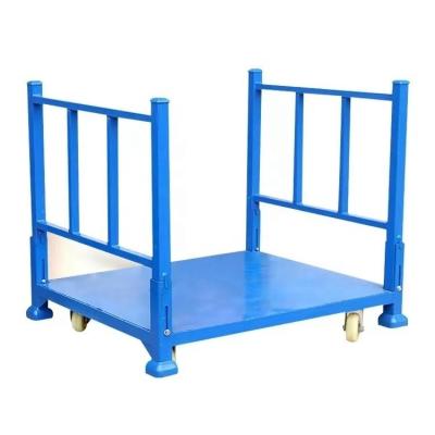 China Durable Foldable Steel Pallet Stackable Racking Storage Shelving With Wheels for sale