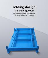 China Supermarket Galvanized Stackable Metal Racks Foldable Cargo Storage Roll Container for sale