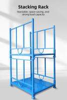China Supermarket Galvanized Stackable Metal Racks Foldable Cargo Storage Roll Container for sale