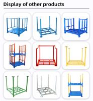 China Supermarket Galvanized Stackable Metal Racks Foldable Cargo Storage Roll Container for sale