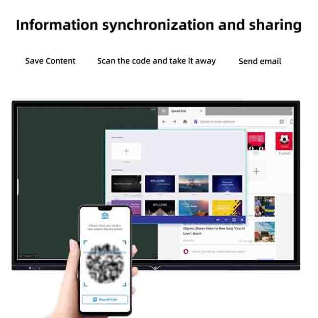 Interactive display showing educational content