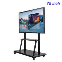China 75 Inch Interactive Flat Panel Touch Screen Board with 4K UHD Display, 20-Point Touch, and Android 13 System for Education for sale