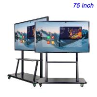 China 75 Inch Interactive Flat Panel Touch Screen Board with 4K UHD Display, 20-Point Touch, and Android 13 System for Education for sale