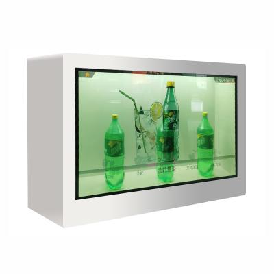 China Aluminum Alloy Android OS See Through Transparent Lcd Touch Screen Cabinet WiFi Connectivity for sale