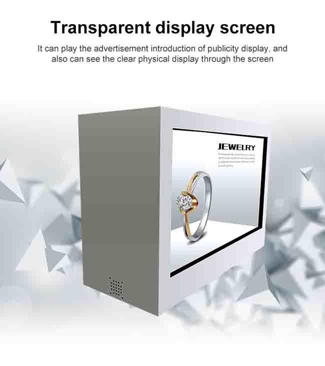 Transparent LCD Display showcasing luxury items