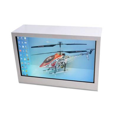 China Dual OS Interactive Clear Transparent LCD Screen Box With WiFi For Real Time Updates for sale