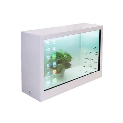 China Dual OS Interactive Clear Transparent LCD Screen Box With WiFi For Real Time Updates for sale