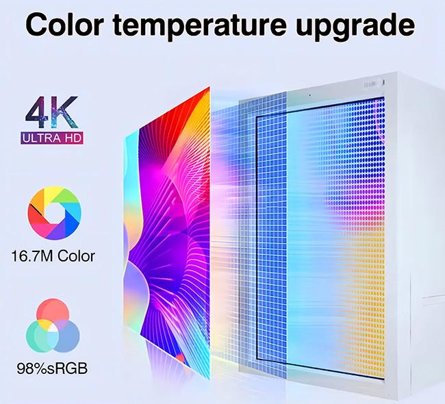 Close-up of transparent LCD display technology