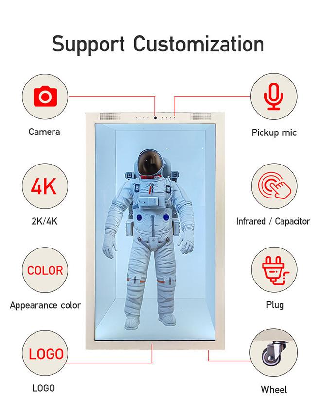 Close-up of Transparent LCD Showcase touchscreen