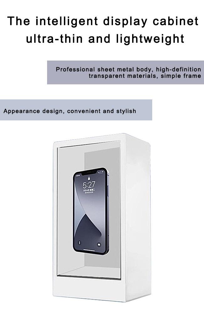 Detailed view of jewelry on transparent display