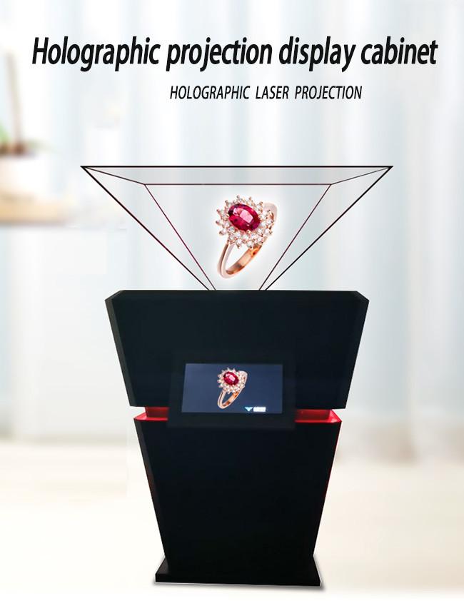 Close-up view of holographic display technology