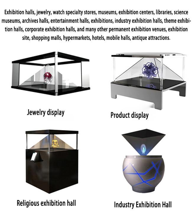 Holographic display in use at a trade show booth