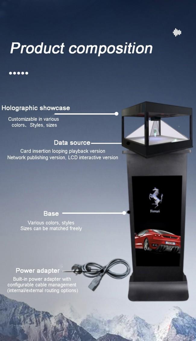 Holographic display cabinet in luxury retail setting