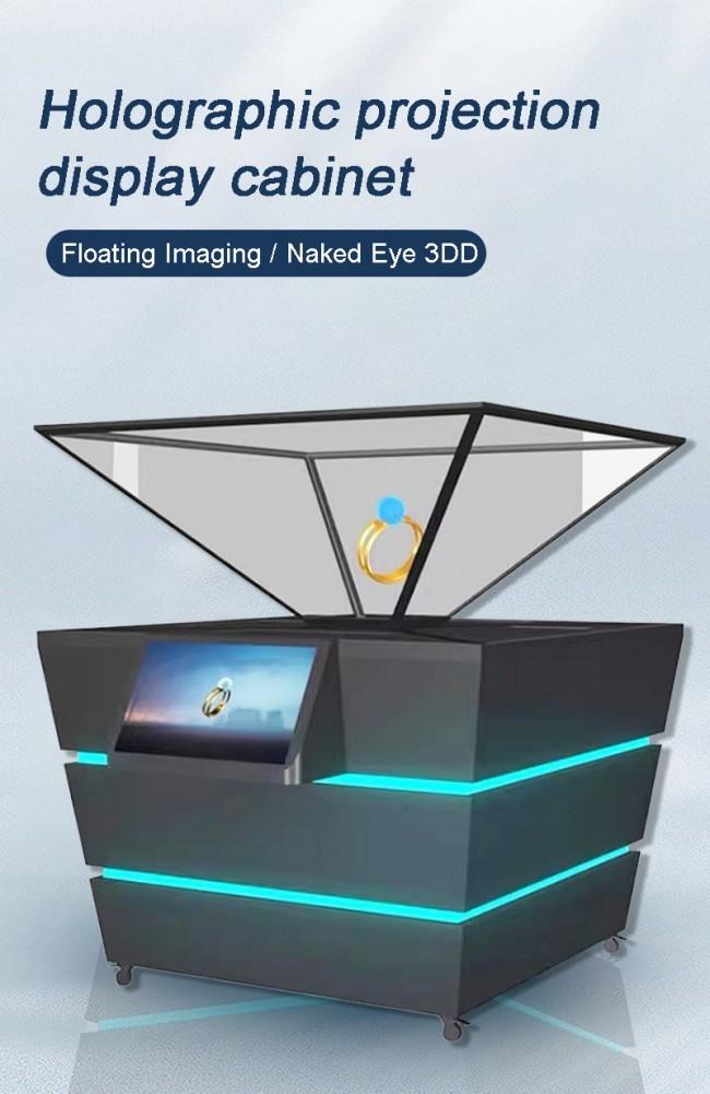 180-degree holographic display cabinet in operation