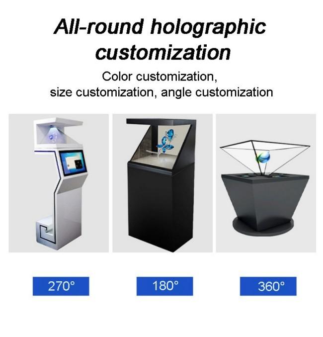 Holographic display at exhibition entrance