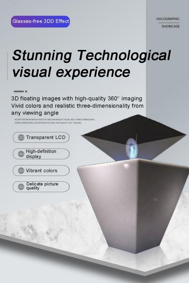 Holographic touch display cabinet in operation