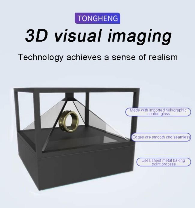 Close-up of holographic touch interaction
